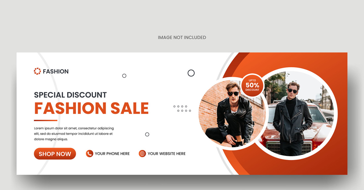 Fashion sale social media facebook cover design and web banner template