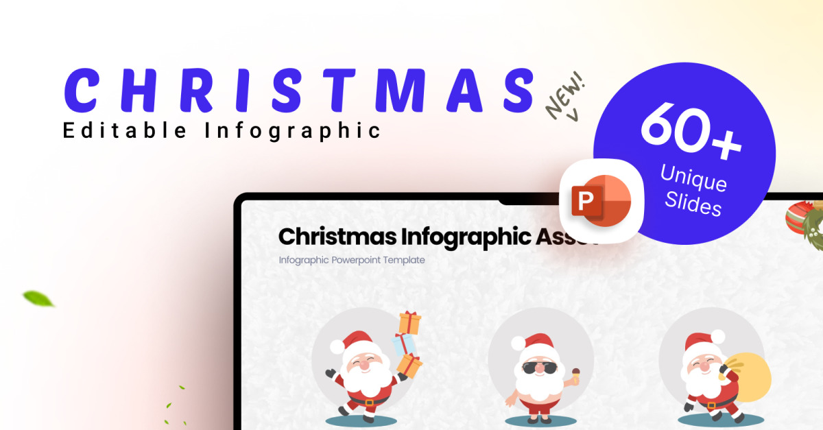 Modèle de présentation infographique de diapositives de Noël