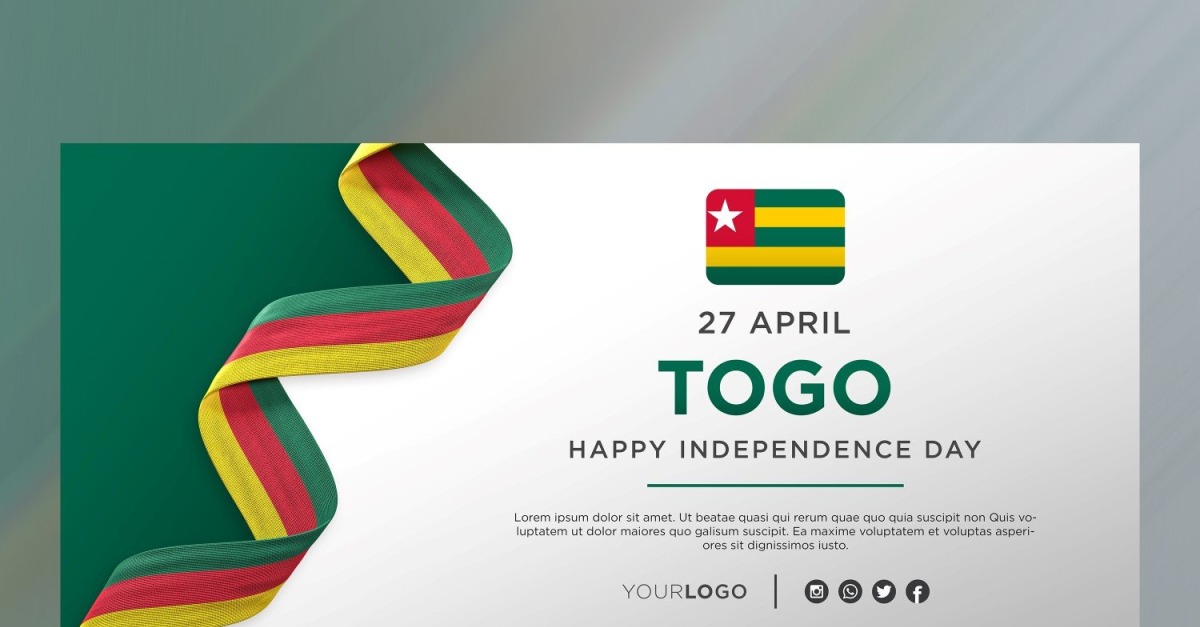 Togo National Independence Day Celebration Banner, National Anniversary