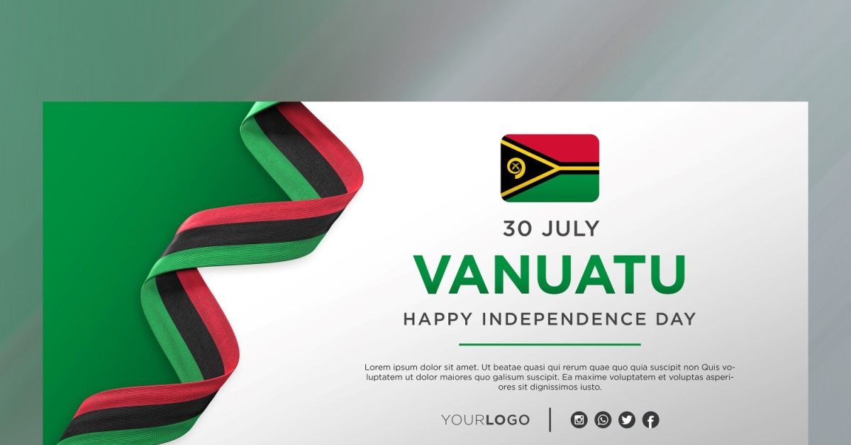Vanuatu National Independence Day Celebration Banner, National Anniversary
