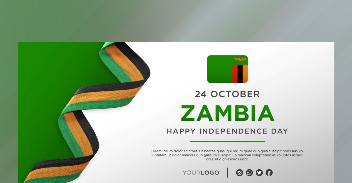 Zambia National Independence Day Celebration Banner, National Anniversary