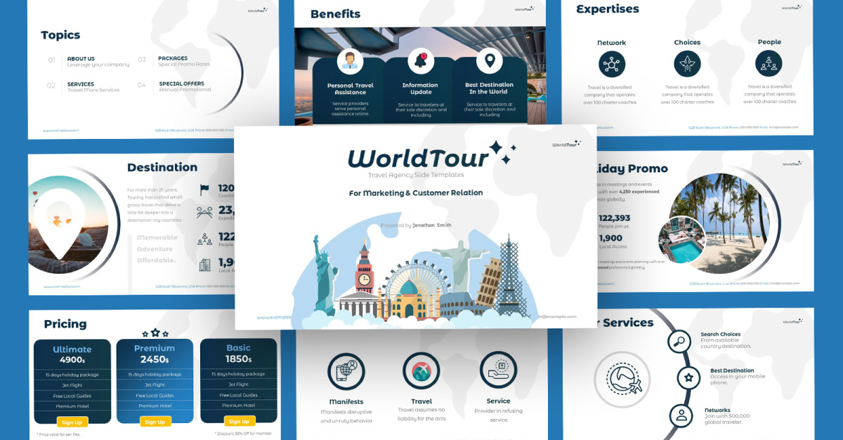 Modello PowerPoint - Agenzia di viaggi nel mondo