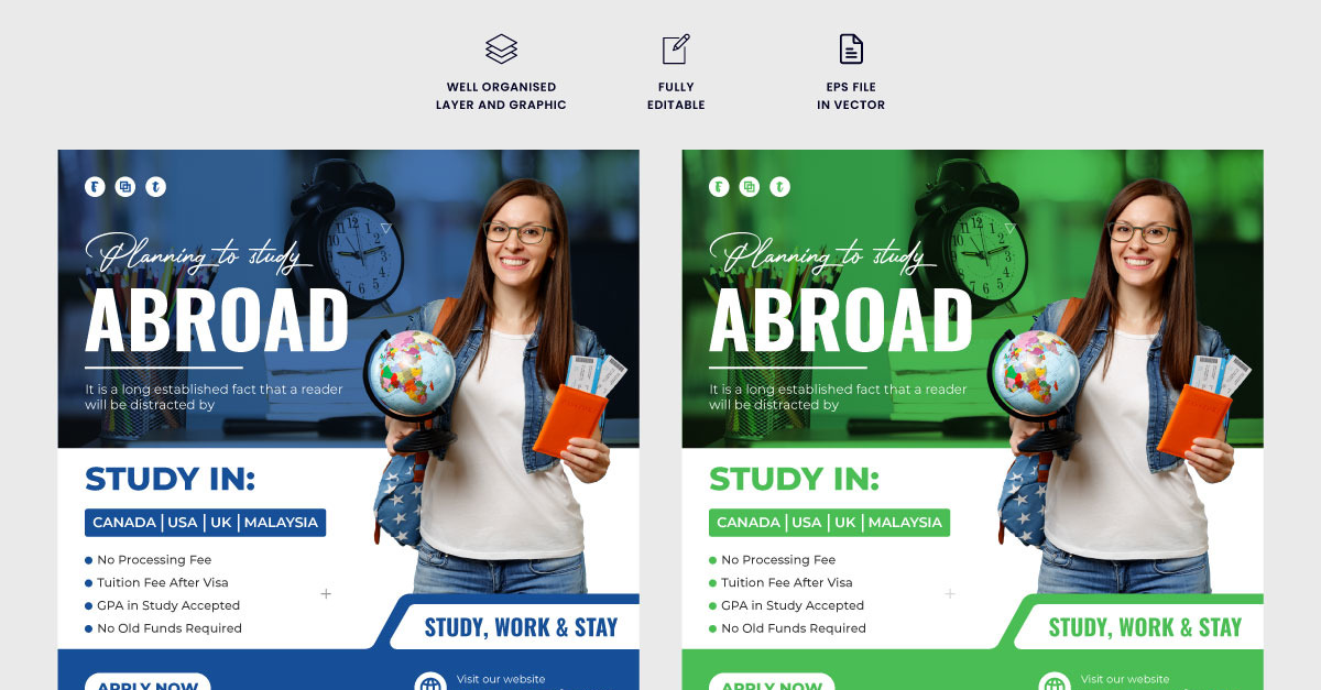 Education web banner template vector - TemplateMonster