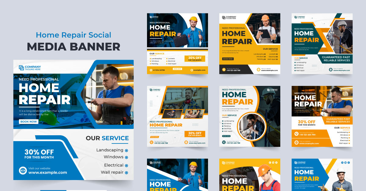 House construction and repair poster - TemplateMonster
