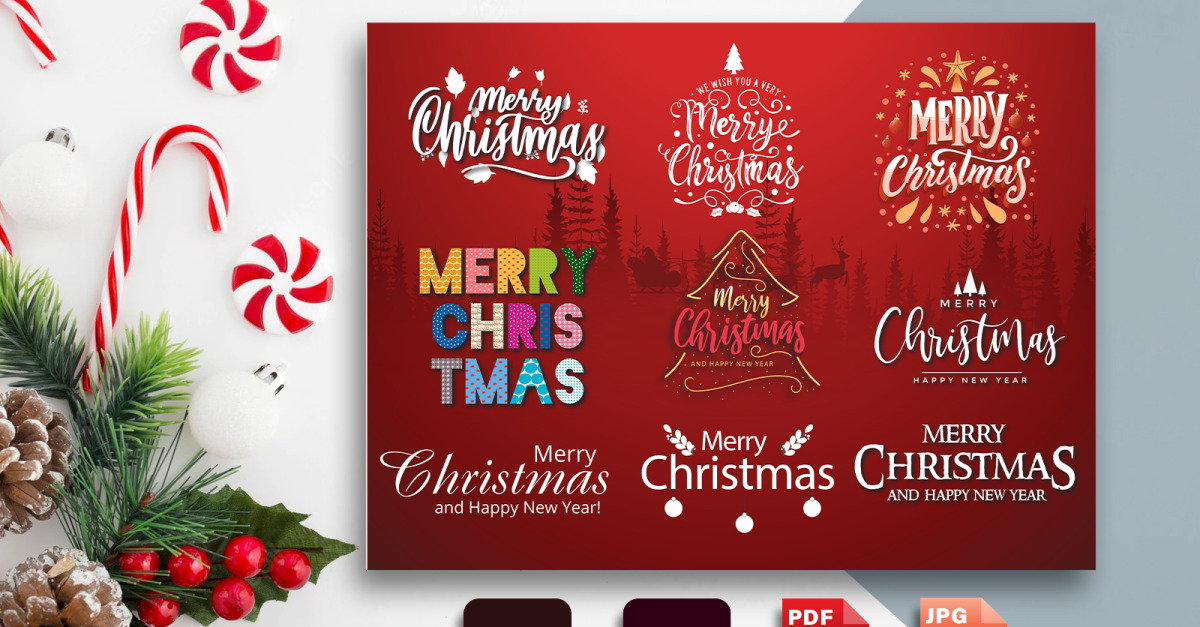 Merry Christmas - Creative text Vector graphics