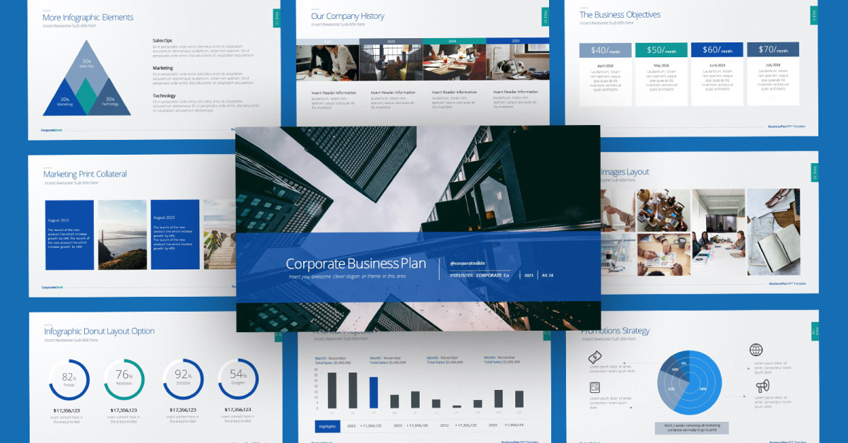 Modèle PowerPoint de plan d'entreprise - TemplateMonster