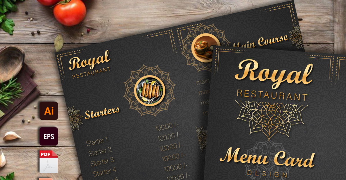 Royal Restaurant - Royal menykort #301287 - TemplateMonster