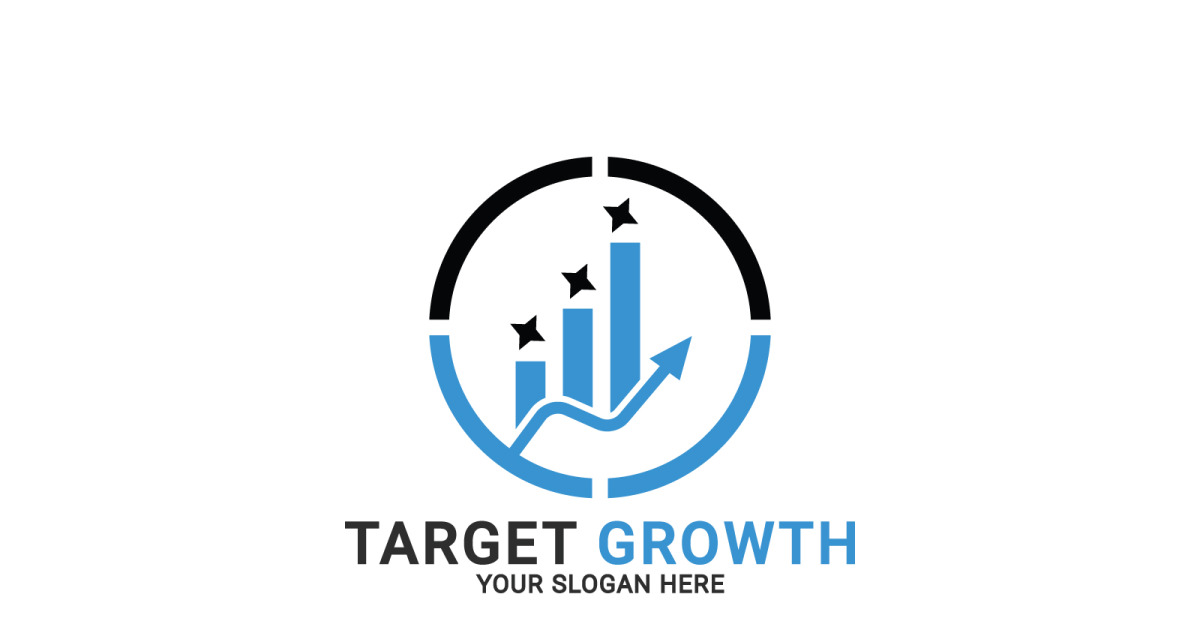 Target Growth Logo, Business Goal Logo, Growing Up Logo Template