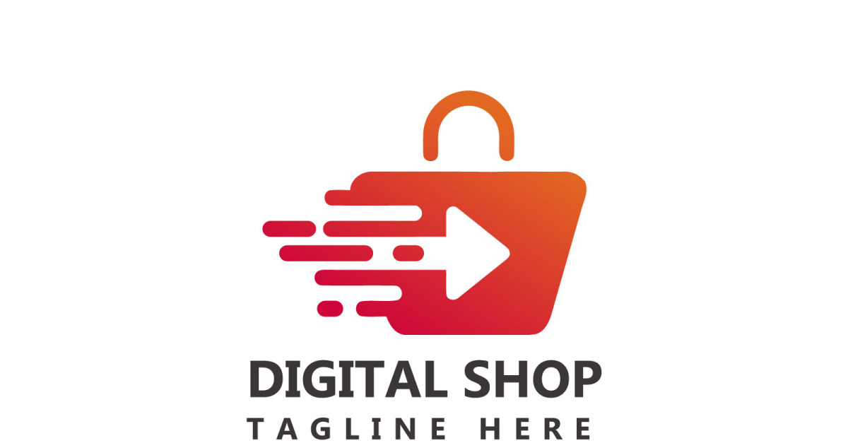 Digital Shop Logo, Cart Logo Template - TemplateMonster