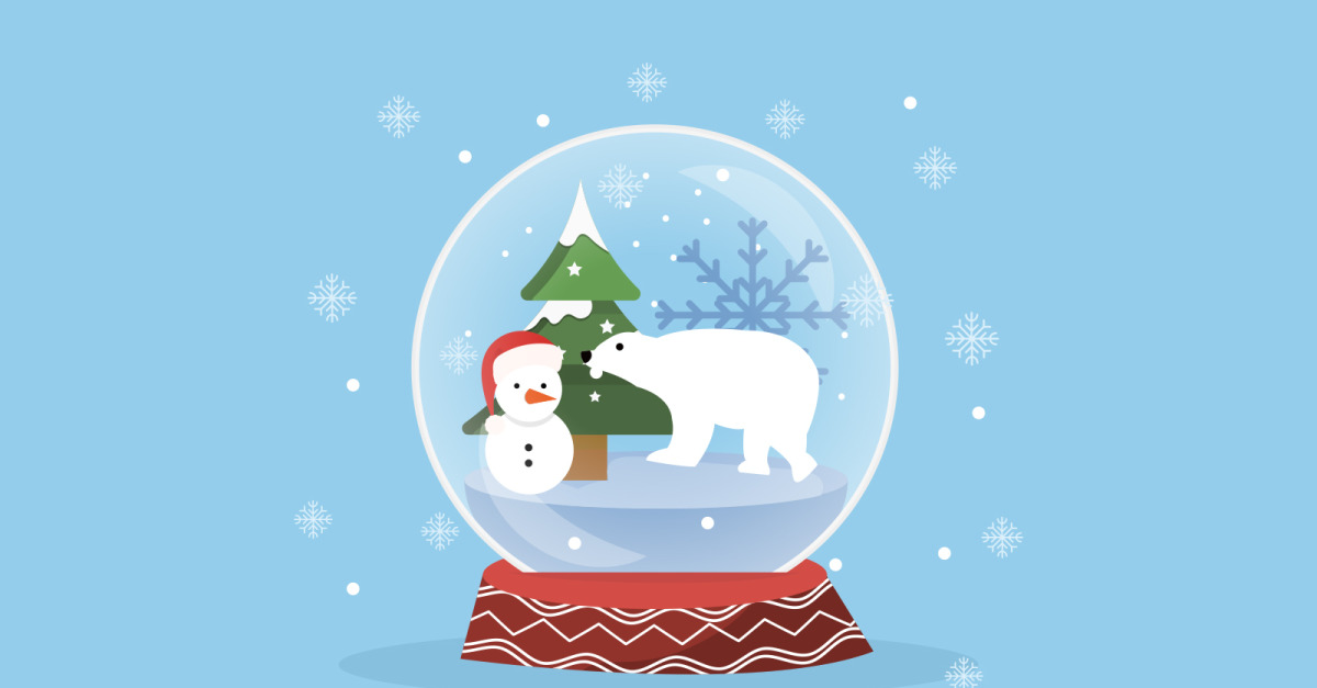 Ilustración de bola de nieve de navidad - TemplateMonster