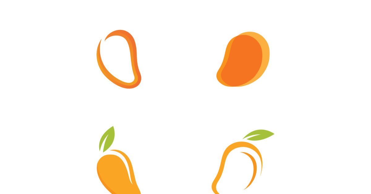 Fresh mango fruit vector illustration logo icon V9