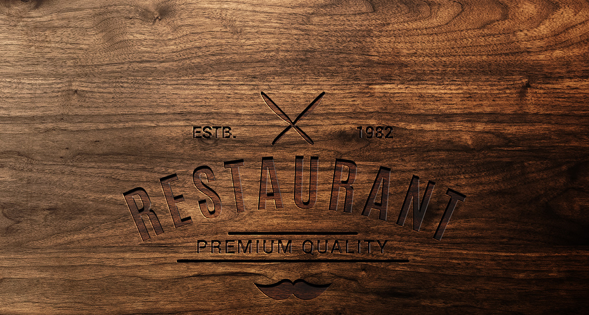 Wood Logo Mockup PSD Template Vol 01 - TemplateMonster