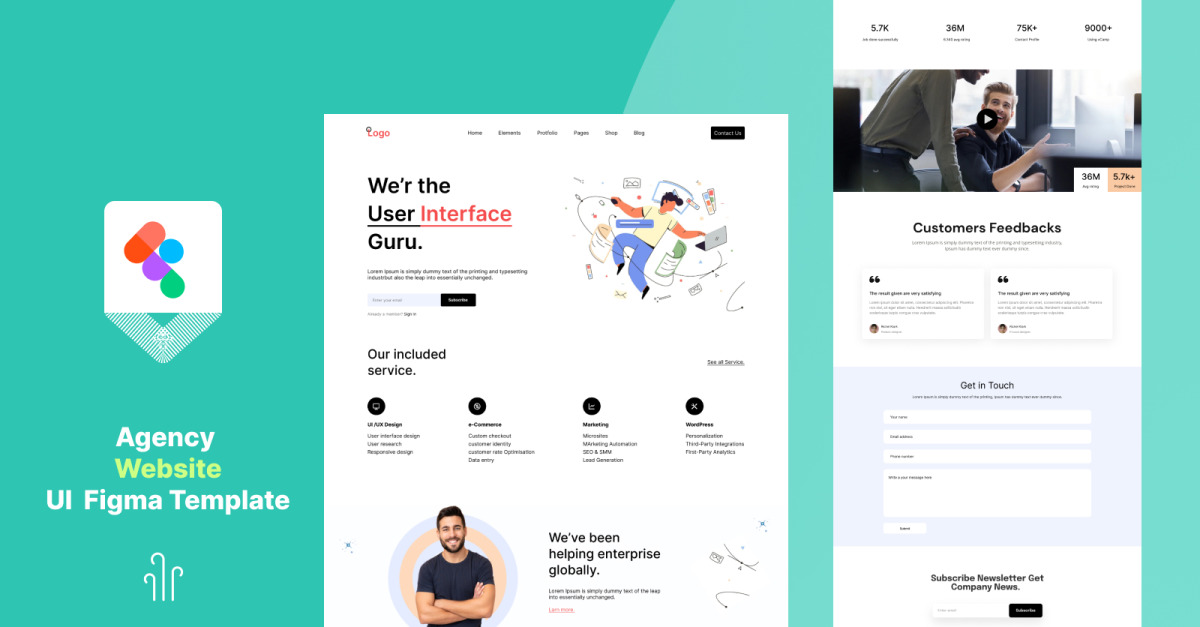 Design Agency UI Figma Template #301787 - TemplateMonster