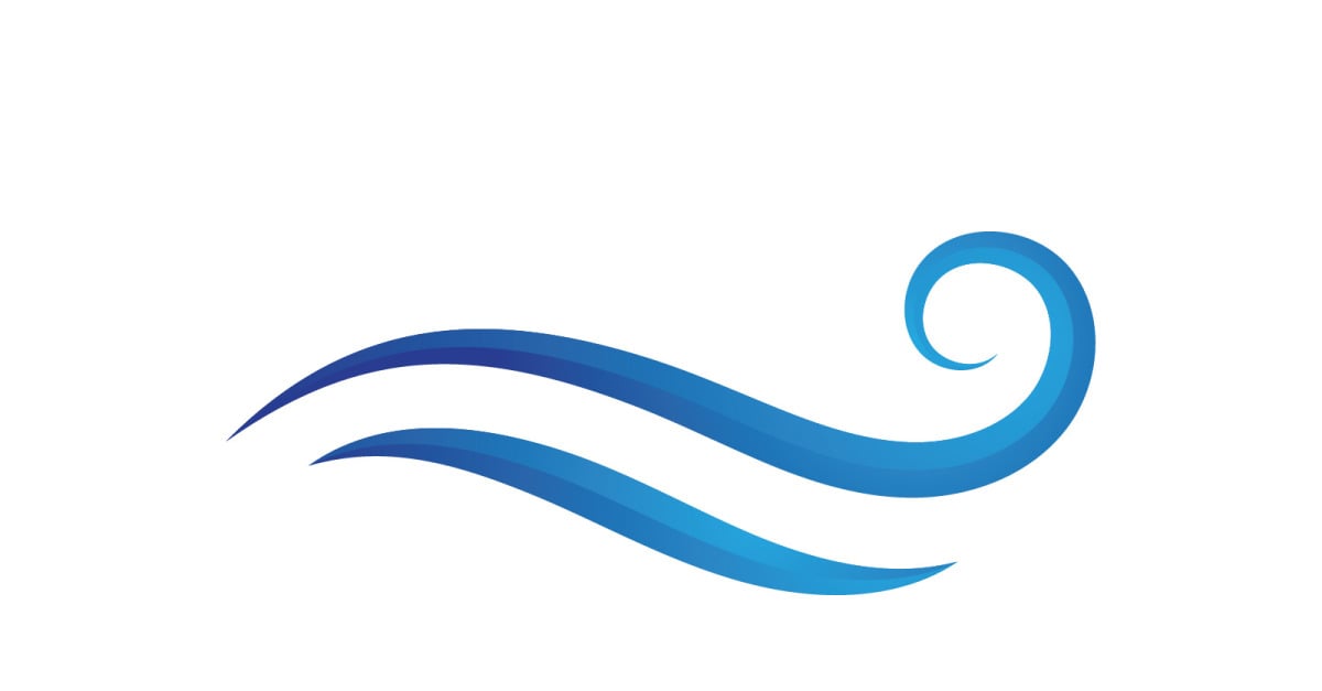 Fala wektor ilustracja ikona logo V6 - TemplateMonster