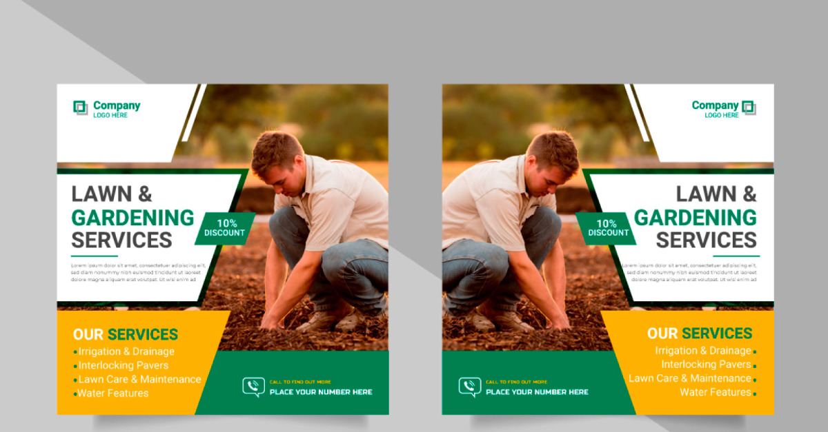 Agriculture service social media post banner or lawn mower gardening ...