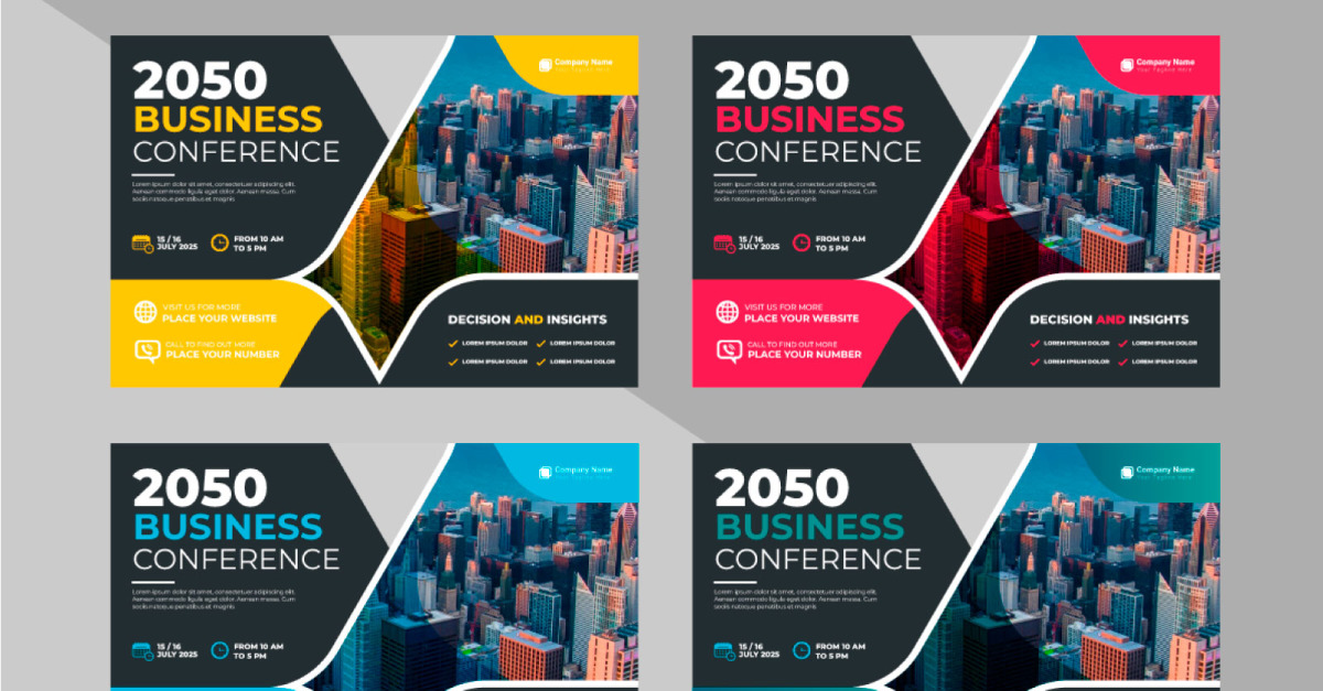 Corporate abstract business conference flyer or flyer and invitation ...