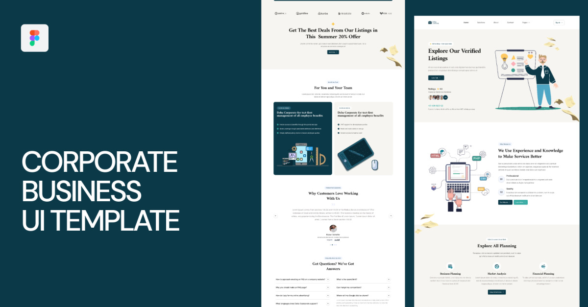 Corporate Business UI Template #301945 - TemplateMonster