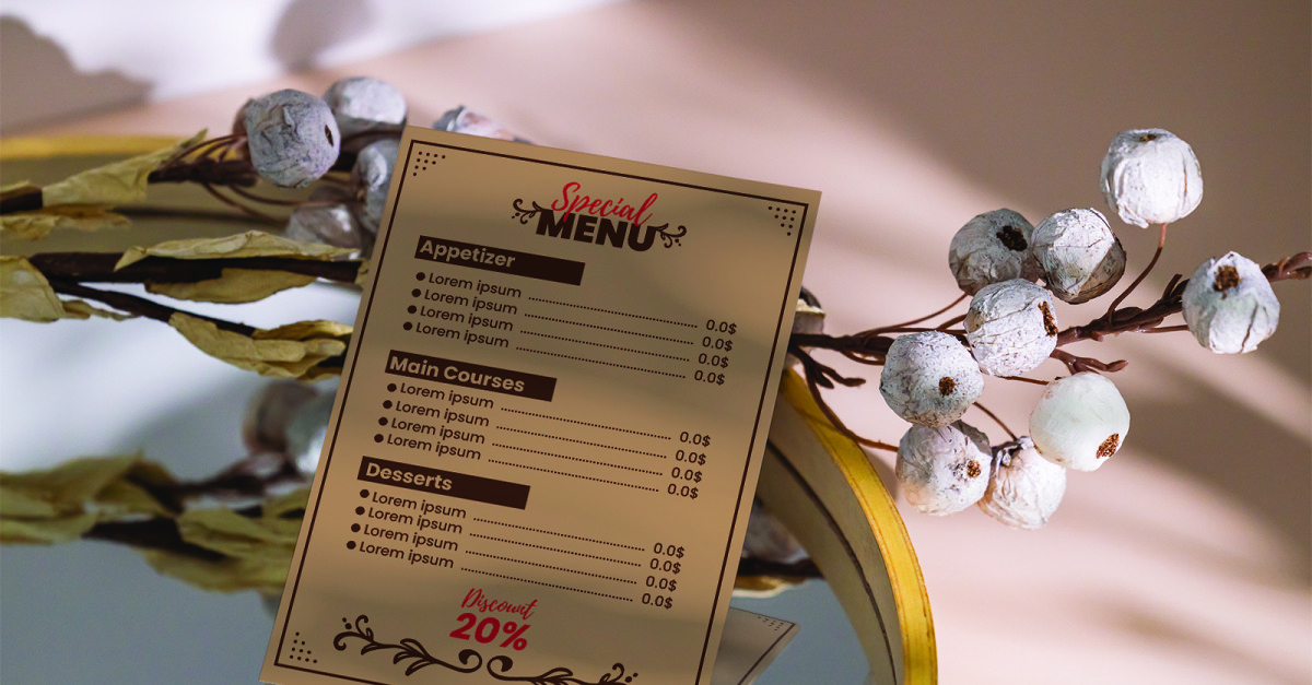 Menü Vintage Şablon El Ilanı #301937 - TemplateMonster