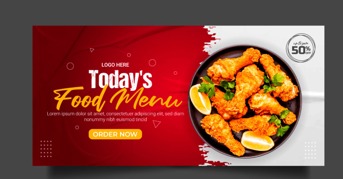 Vector Food web banner Social media cover banner food advertising ...