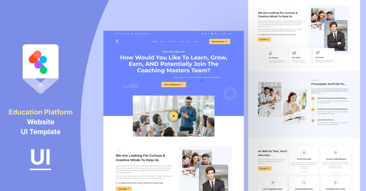 Education Platform Website ui template - TemplateMonster