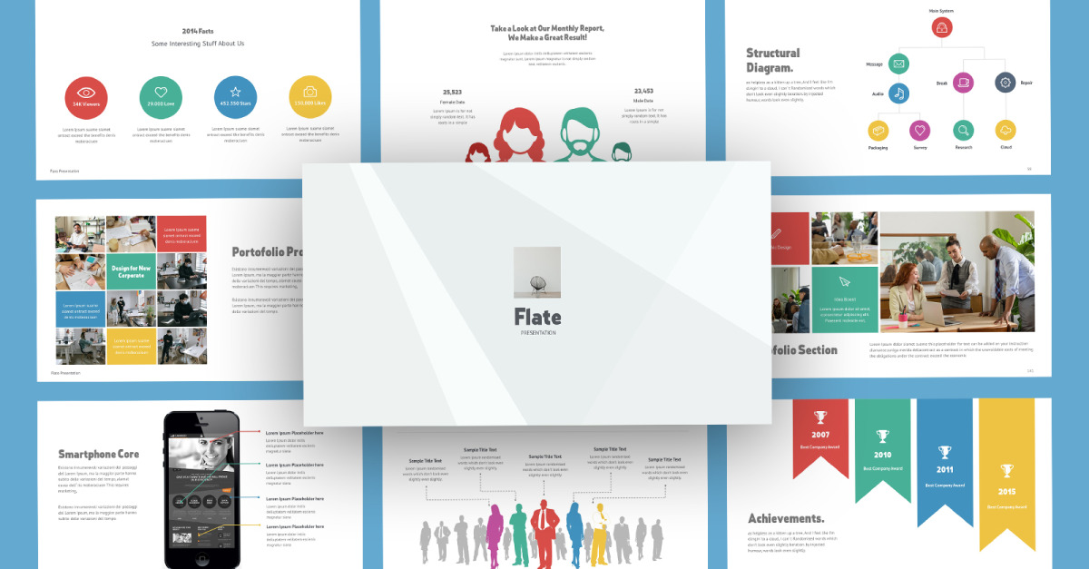 Flate Multipurpose Business PowerPoint šablony