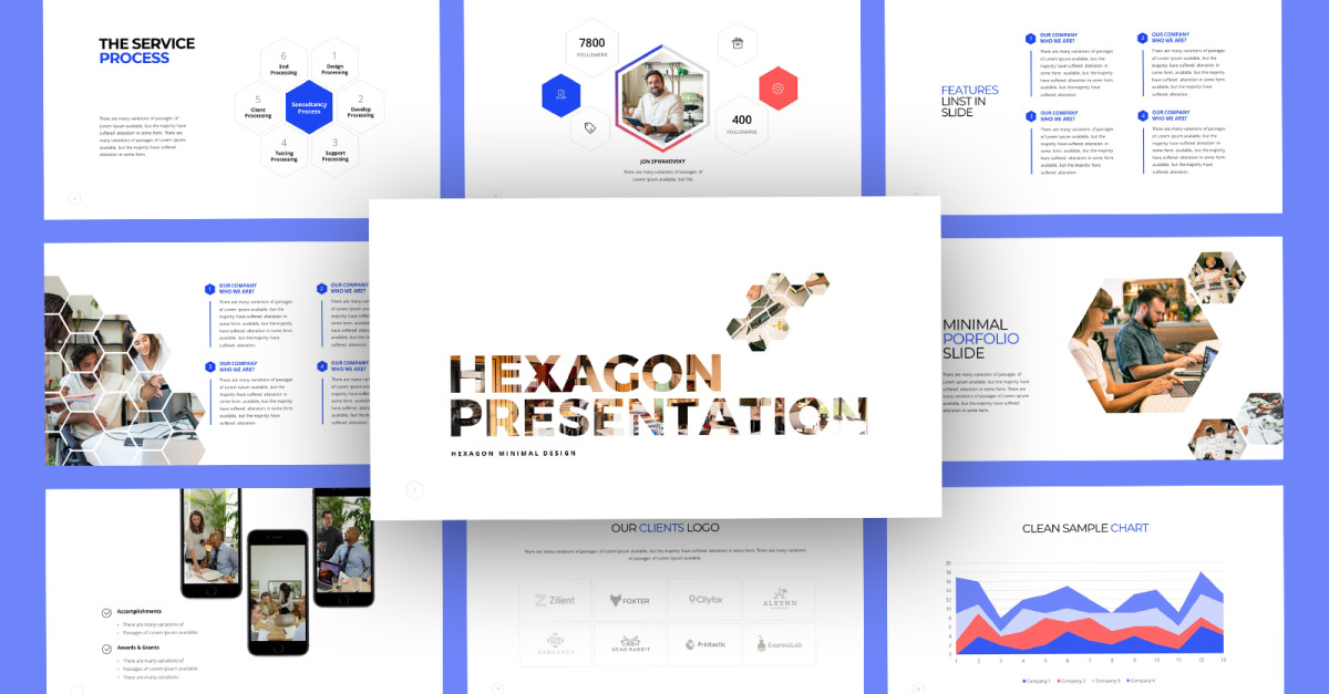 Sechseck Creative Business Powerpoint-Vorlage