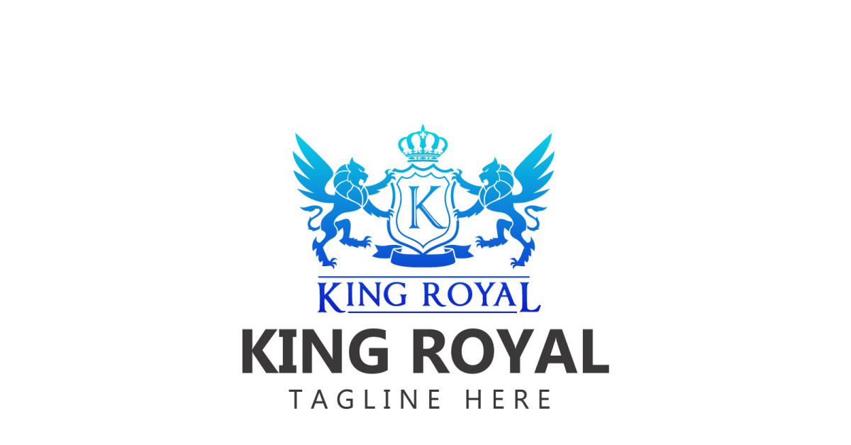 King Royal Logo And Lion Coat of Arms Logo Template