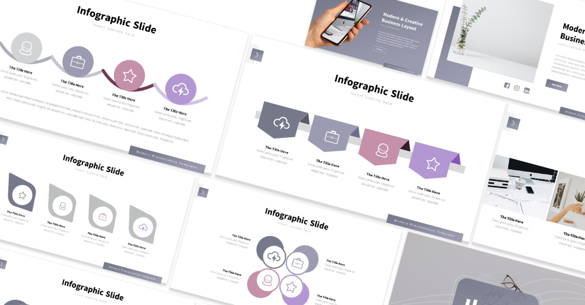 Moderní Powerpoint šablona Ikano #302363 - TemplateMonster
