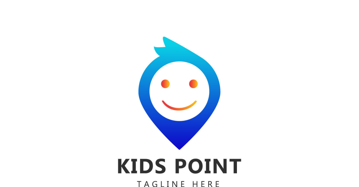 Kids Point Logo And Kids Location Logo Template