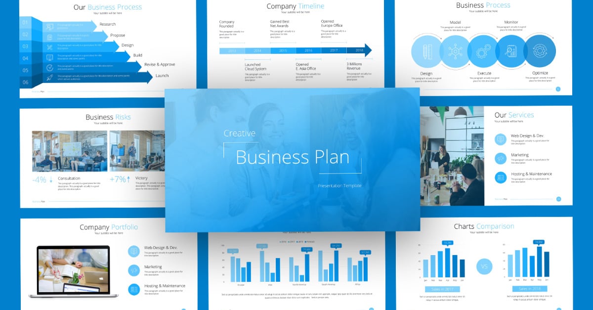 Modèle PowerPoint de plan d'affaires de BuzQue