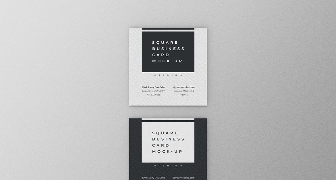Square Business Card Mockup PSD Template Vol 25