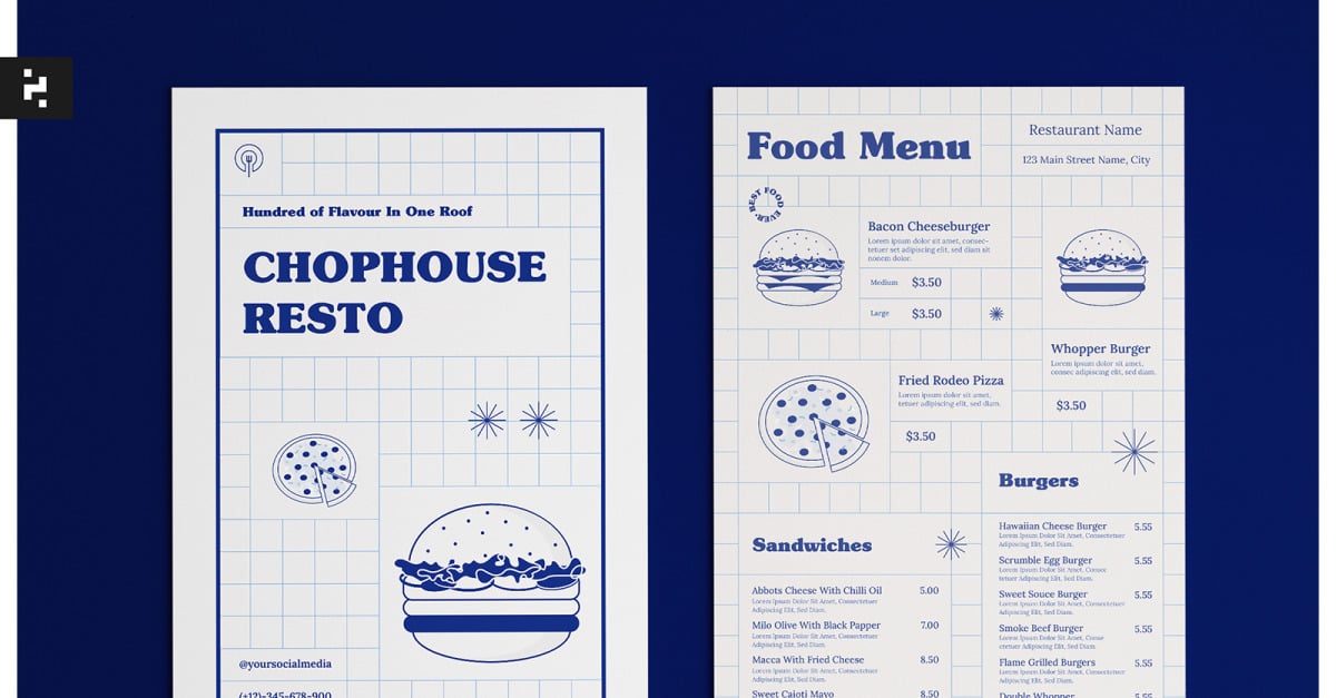 Fast Food Minimal Menu Template #302690 - TemplateMonster