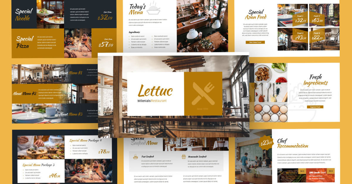 Lettuc restaurante culinario plantilla de PowerPoint