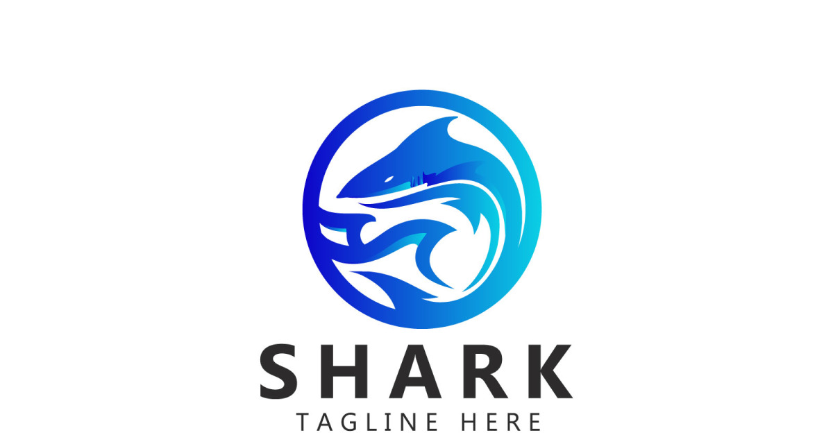 Shark Wave Logo And Shark Fish Logo Template
