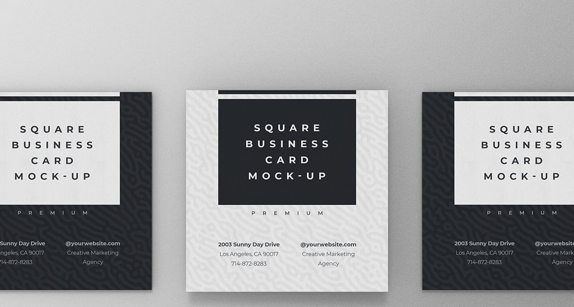 Square Business Card Mockup PSD Template Vol 33