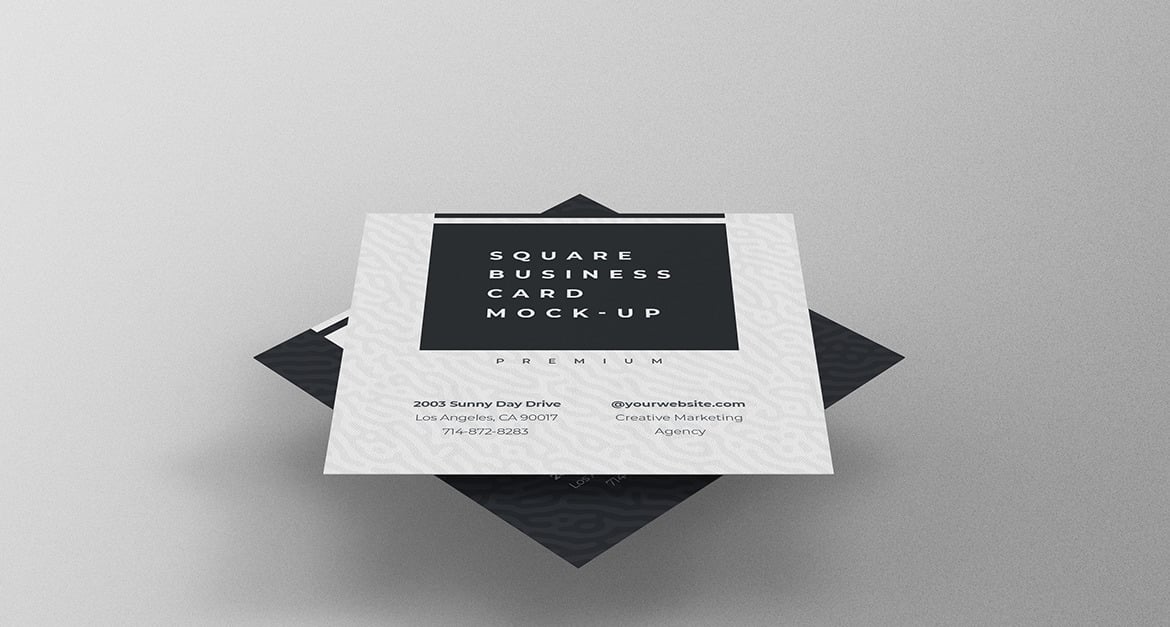 Square Business Card Mockup PSD Template Vol 46