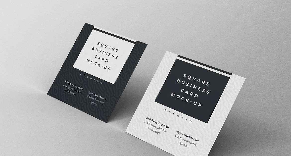 Square Business Card Mockup PSD Template Vol 48