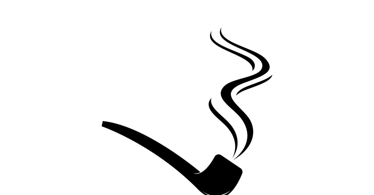 Boru Sigara Logo Simge Vektör Çizim Tasarım 6