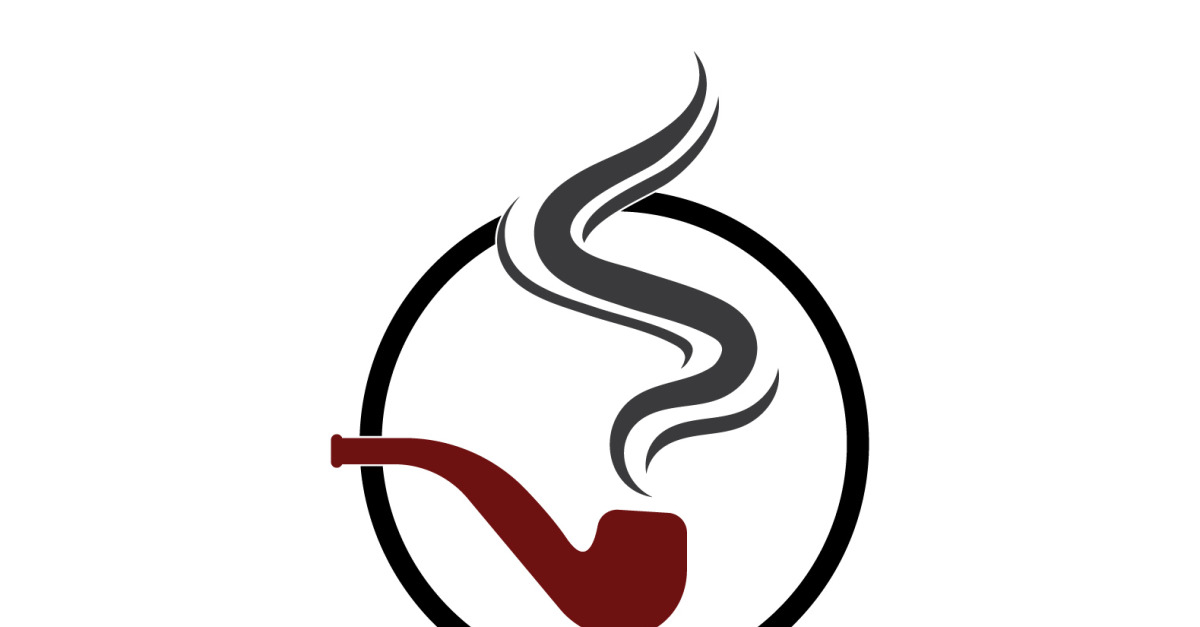 Boru Sigara Logo Simge Vektör Çizim Tasarım 34