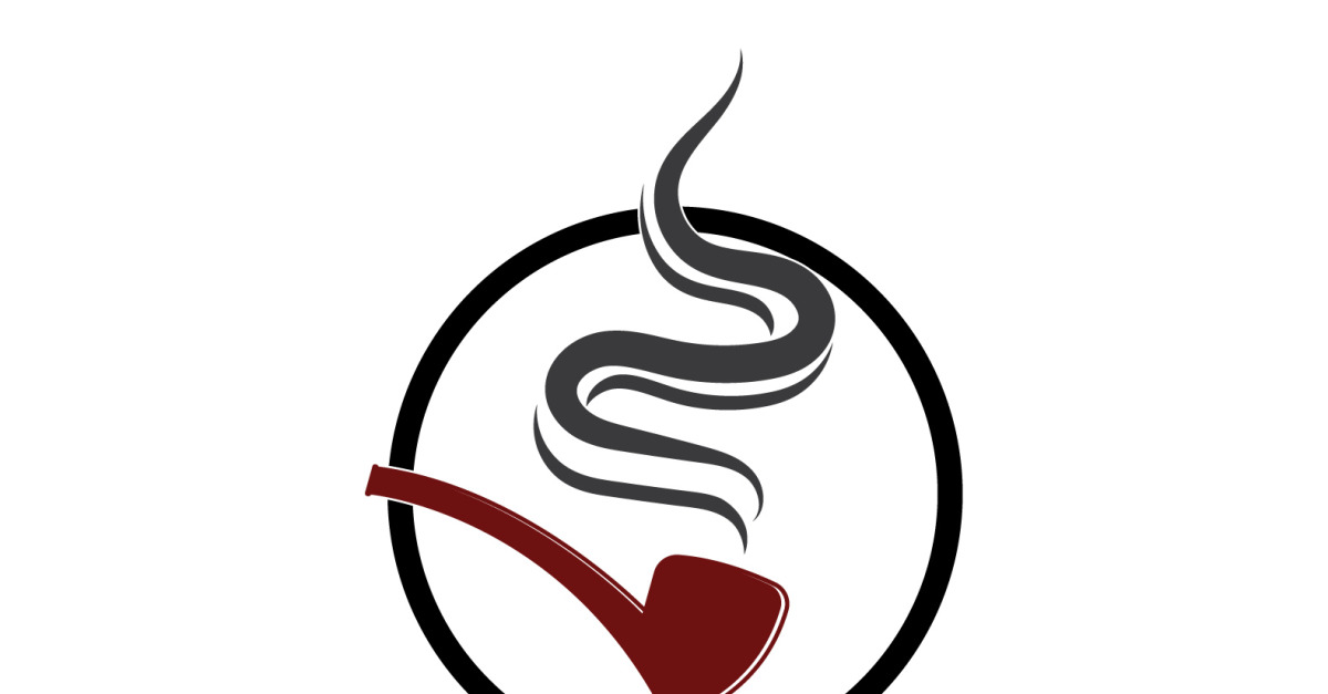 Conception d'illustration vectorielle d'icône de logo de fumer de pipe 36