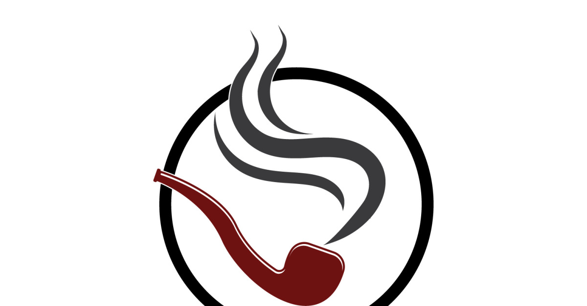 Conception d'illustration vectorielle d'icône de logo de fumer de pipe 37