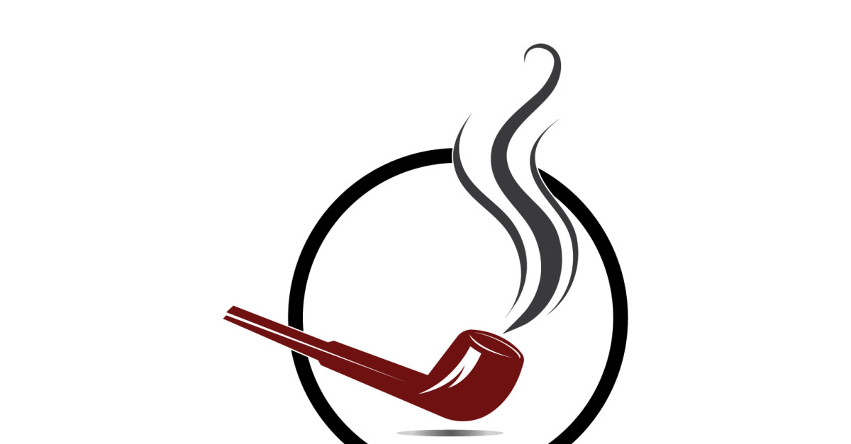 Conception d'illustration vectorielle d'icône de logo de fumer de pipe 40