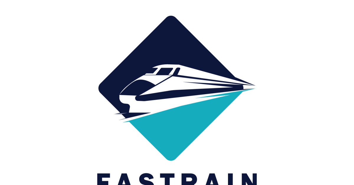 Tren Logosu Vektör Çizim Tasarımı Hızlı Tren Logosu 45