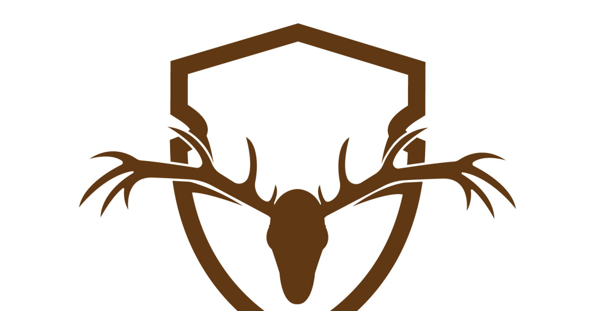 Creative Deer Shield Logo Design Symbol Vector Illustration 1