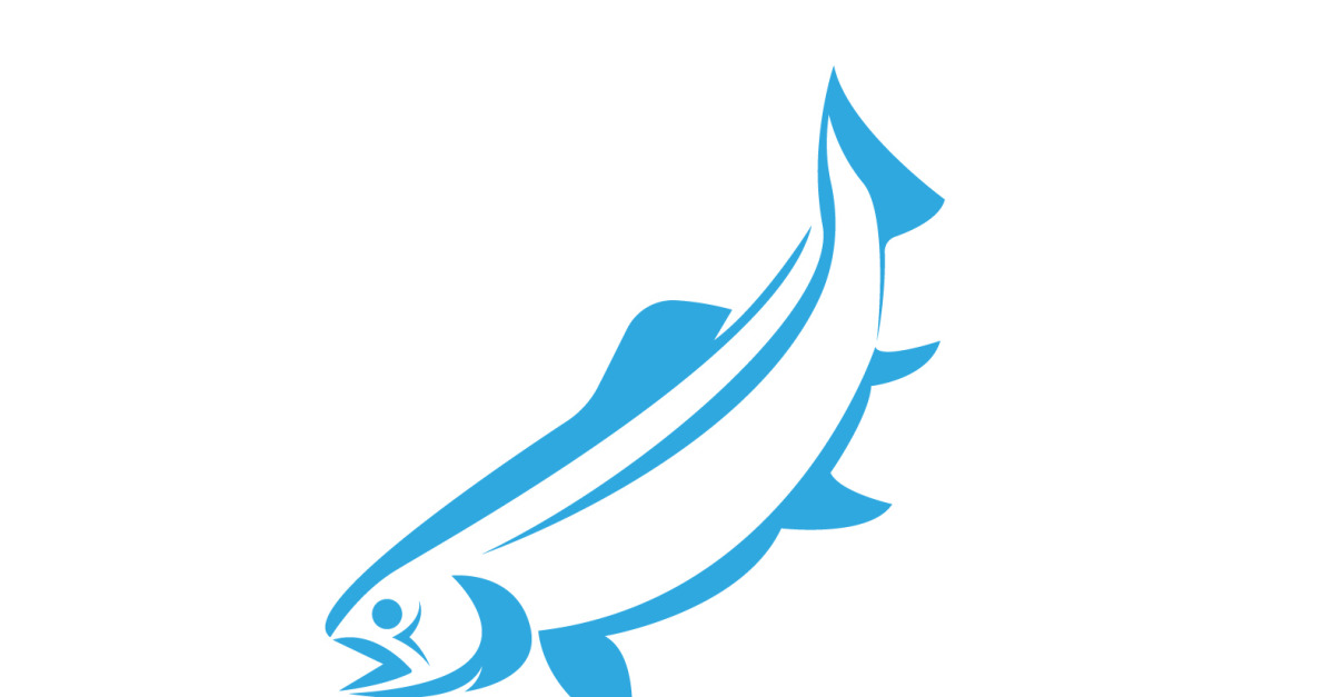 Fisk abstrakt ikon design logotyp V1 - TemplateMonster