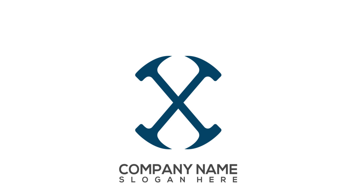X | Lettera X Martello Logo Design | Logo vettoriale Infinity Premium ...