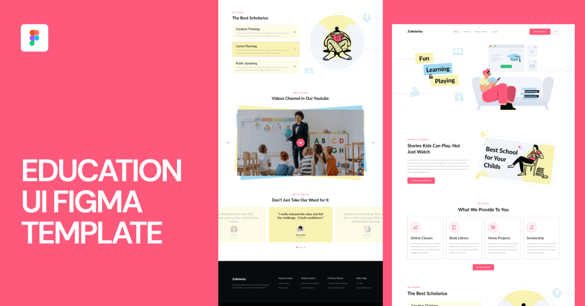 Education UI Figma Template #303655 - TemplateMonster