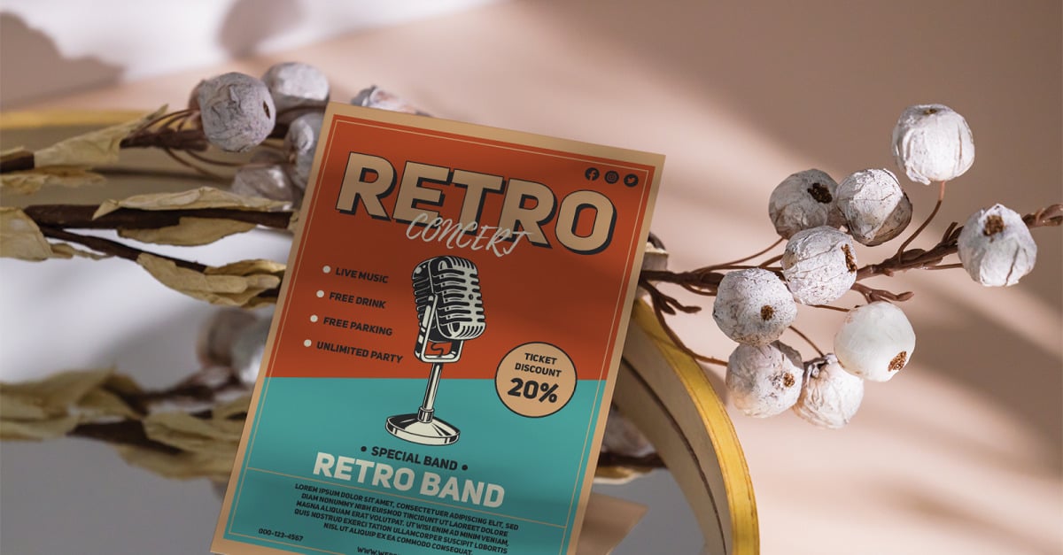 Retro Concert Flyer Template #304217 - TemplateMonster