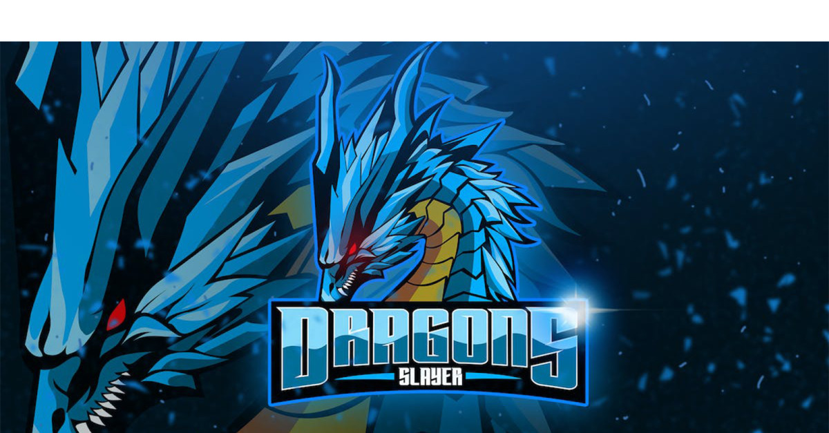 Mascote Dragons Slayer e logotipo Esport - TemplateMonster