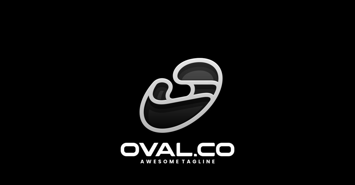 Plantilla de logotipo de arte de línea ovalada